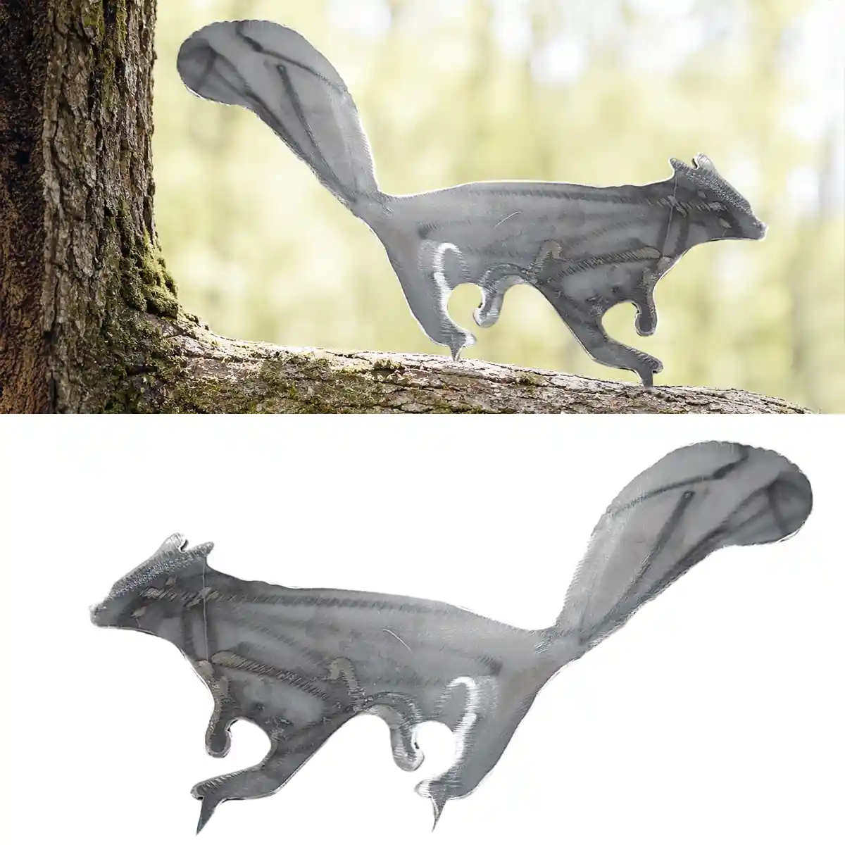 Silhouette écureuil à planter - acier brossé - L.43 x H.31cm, vente au ...