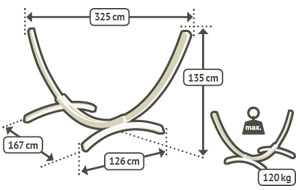 Kit hamac 1 place Volcano et support en bois, vente au meilleur prix ...